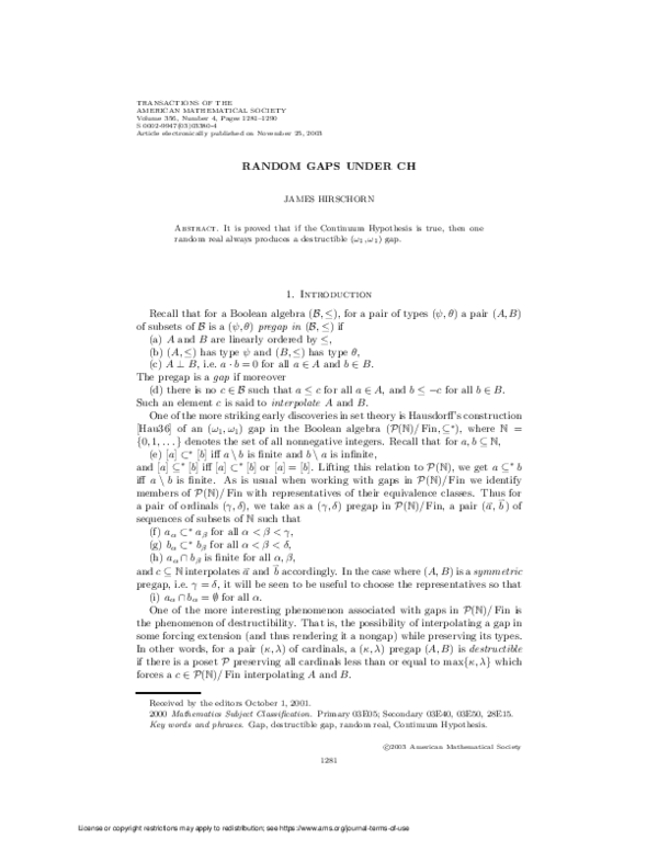 (PDF) Random trees under CH