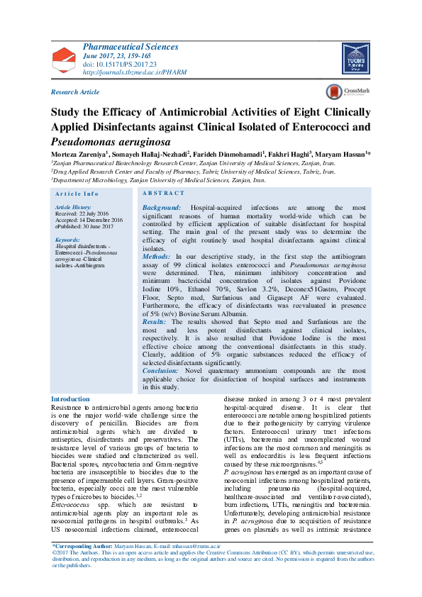 (PDF) Study the Efficacy of Antimicrobial Activities of Eight ...