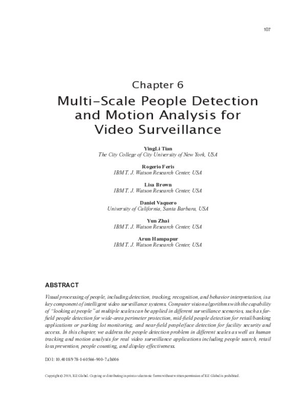 (PDF) Multi-Scale People Detection and Motion Analysis for Video ...