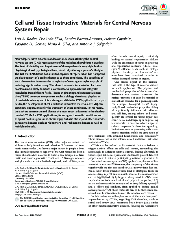 (PDF) Cell and Tissue Instructive Materials for Central Nervous System ...