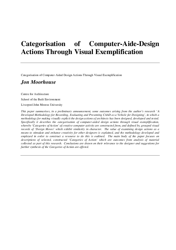 (PDF) Categorisation of Computer-Aide-Design Actions Through Visual ...