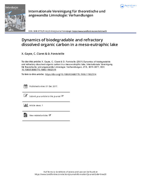 (PDF) Dynamics of biodegradable and refractory dissolved organic carbon ...