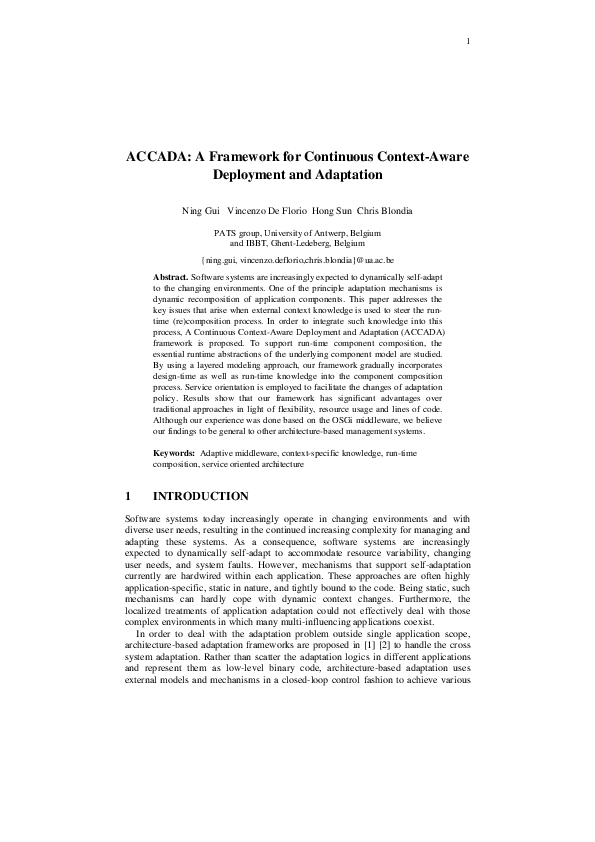 (PDF) ACCADA: A Framework for Continuous Context-Aware Deployment and Adaptation