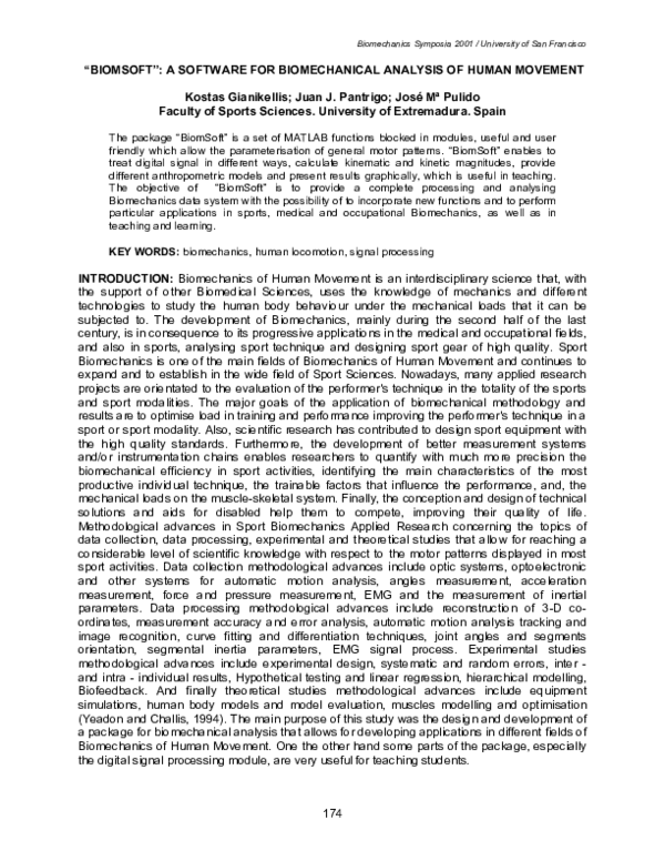 (PDF) “Biomsoft”: A Software for Biomechanical Analysis of Human Movement