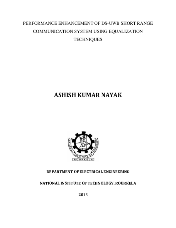(PDF) Performance Enhancement of DS-UWB Short Range Communication System Using Equalization ...