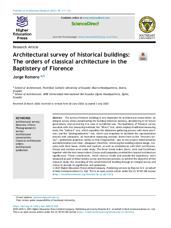 (PDF) Architectural survey of historical buildings: The orders of ...