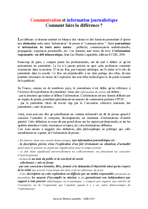 (PDF) Information versus Communication