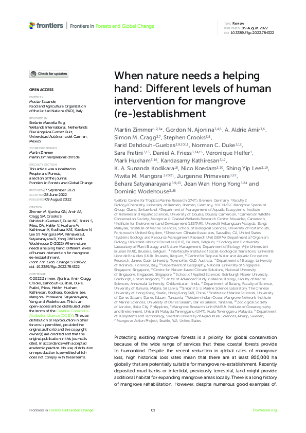 (PDF) When nature needs a helping hand: Different levels of human ...