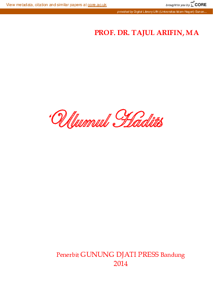(PDF) Ulumul Hadits