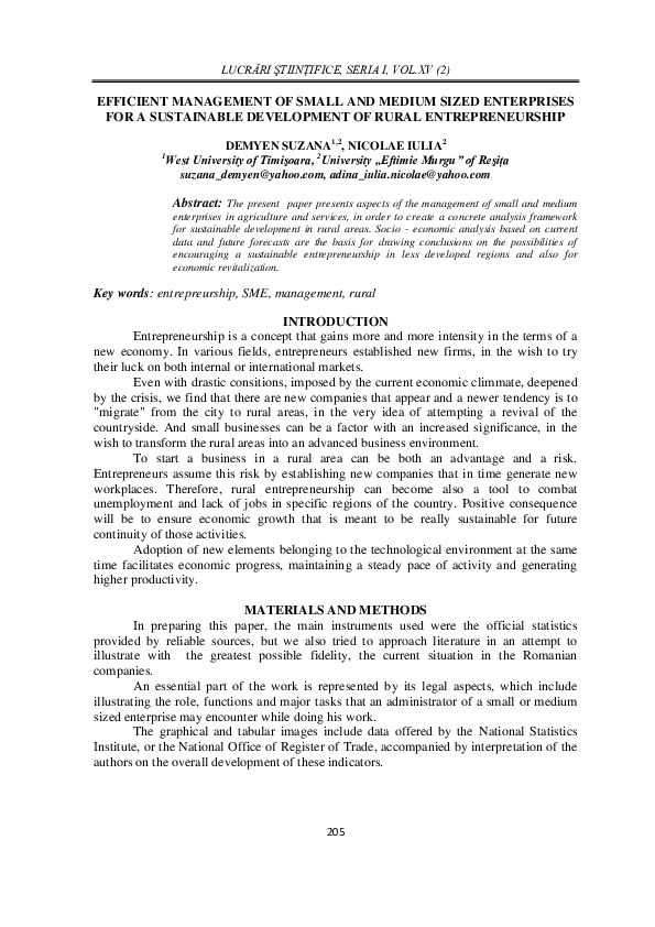 (PDF) Efficient management of small and medium sized enterprises for a ...