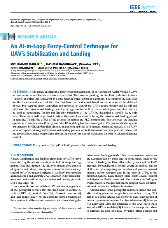 (PDF) An AI-in-Loop Fuzzy-Control Technique for UAV’s Stabilization and ...