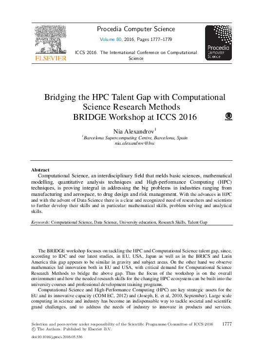 (PDF) Bridging HPC Talent Gap with Research Methods