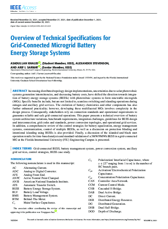 (PDF) Overview of Technical Specifications for Grid-Connected Microgrid ...