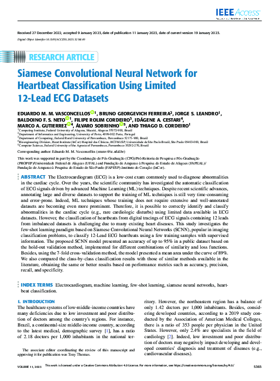 (PDF) Siamese Convolutional Neural Network for Heartbeat Classification Using Limited 12-Lead ...
