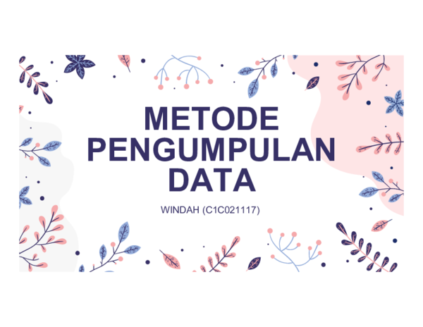 (PDF) PPT Metode Pengumpulan Data