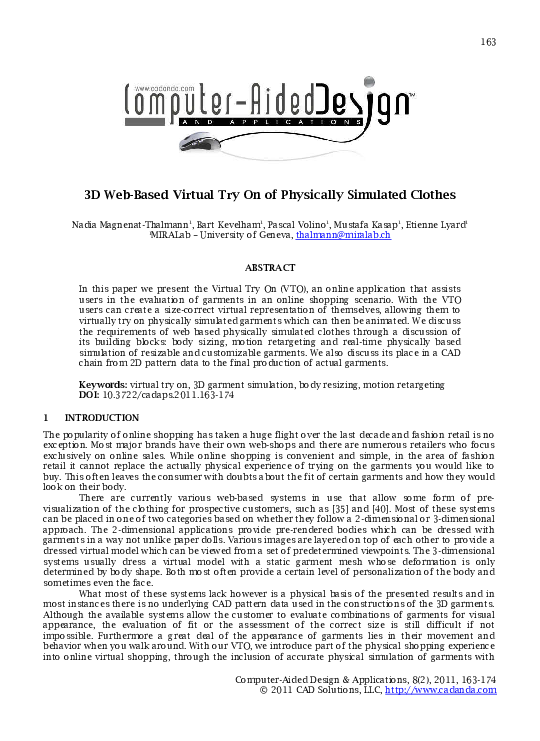 (PDF) 3D Web-Based Virtual Try On of Physically Simulated Clothes