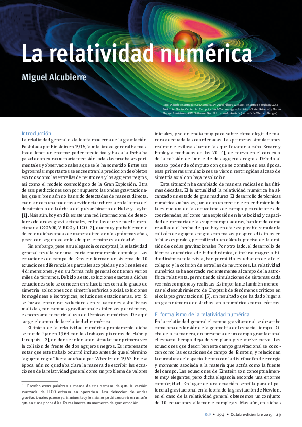 (PDF) La relatividad numérica