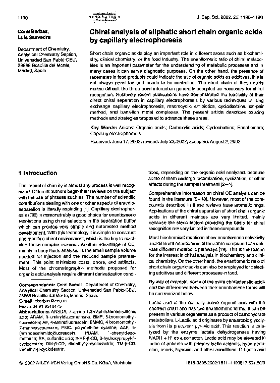 (PDF) Chiral analysis of aliphatic short chain organic acids by ...