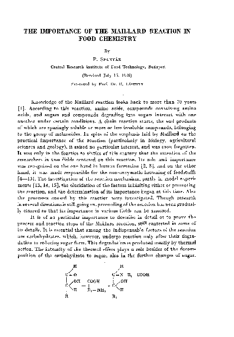 (PDF) The Importance of the Maillard Reaction in Food Chemistry
