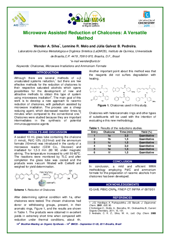 (PDF) Microwave Assisted Reduction of Chalcones: A Versatile Method