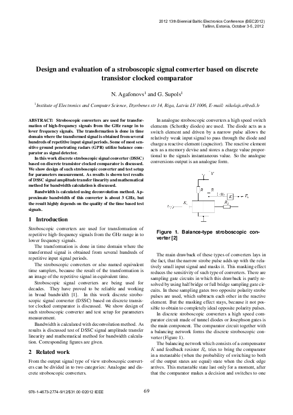 (PDF) Design and evaluation of a stroboscopic signal converter based on ...