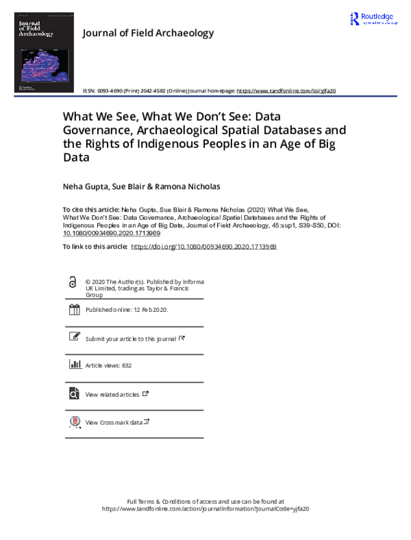 (PDF) What We See, What We Don’t See: Data Governance, Archaeological ...