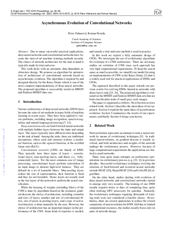(PDF) Asynchronous Evolution of Convolutional Networks | Roman Neruda - Academia.edu