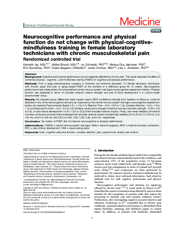 (PDF) Neurocognitive performance and physical function do not change ...