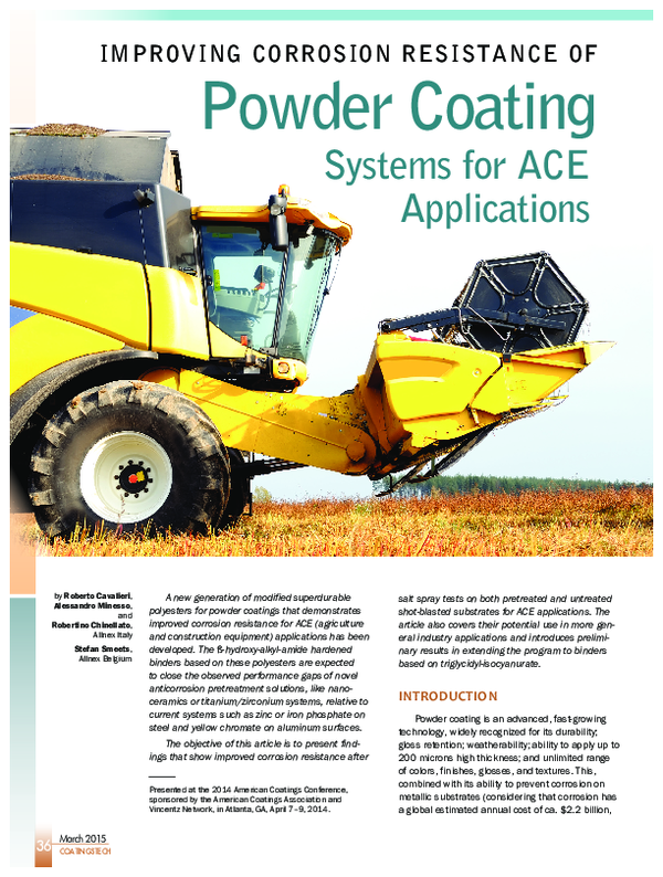 (PDF) Improving corrosion resistance of powder coating systems for ACE ...