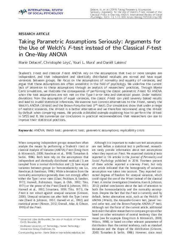 Pdf Taking Parametric Assumptions Seriously Arguments For The Use Of