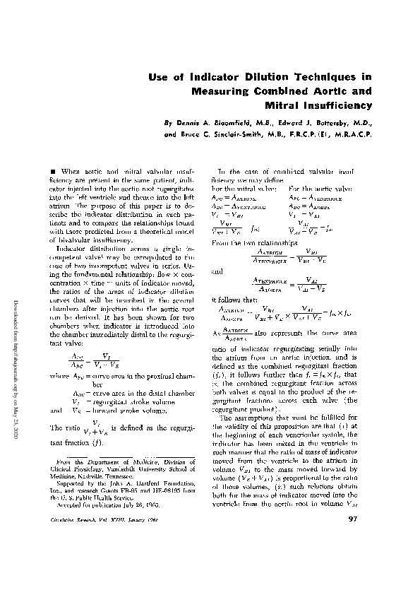 (PDF) Use of Indicator Dilution Techniques in Measuring Combined Aortic ...