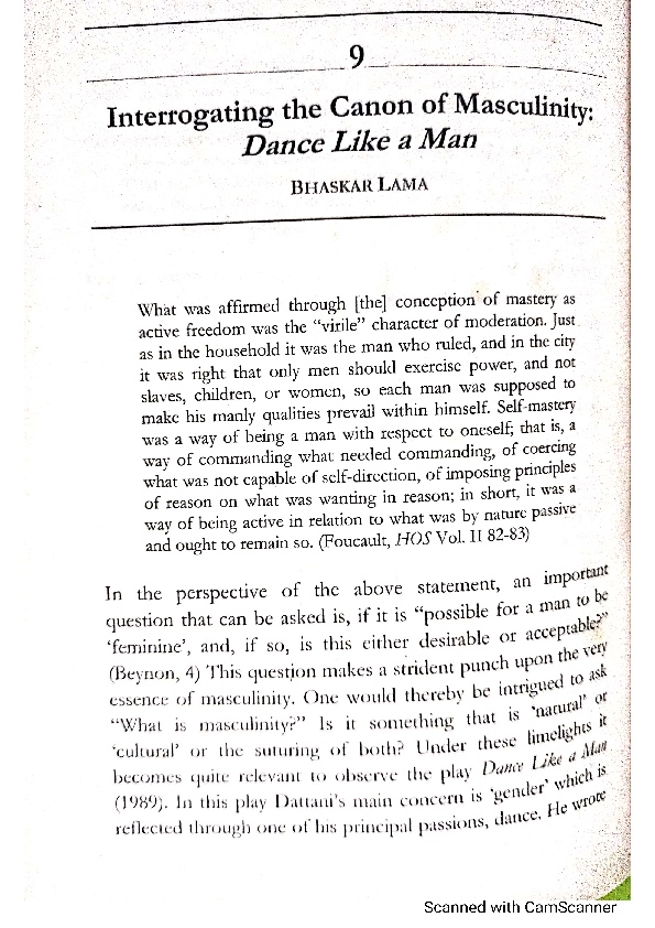 (PDF) Interrogating the Canon of Masculinity: Dance Like a Man