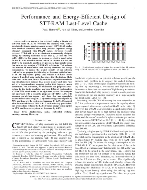 (PDF) Performance and Energy-Efficient Design of STT-RAM Last-Level Cache