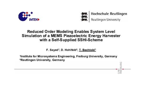 (PDF) Reduced order modeling enables system level simulation of a MEMS ...