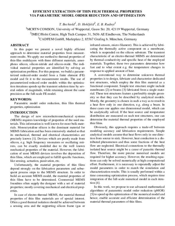 (PDF) Efficient extraction of thin film thermal properties via ... (PDF) Efficient extraction of thin film thermal properties via ...
