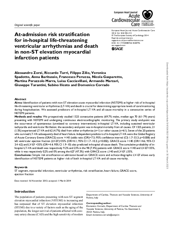 (PDF) At-admission risk stratification for in-hospital life-threatening ventricular arrhythmias ...