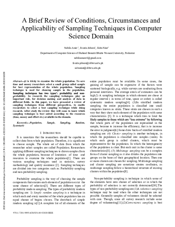 (PDF) A Brief Review of Conditions, Circumstances and Applicability of ...