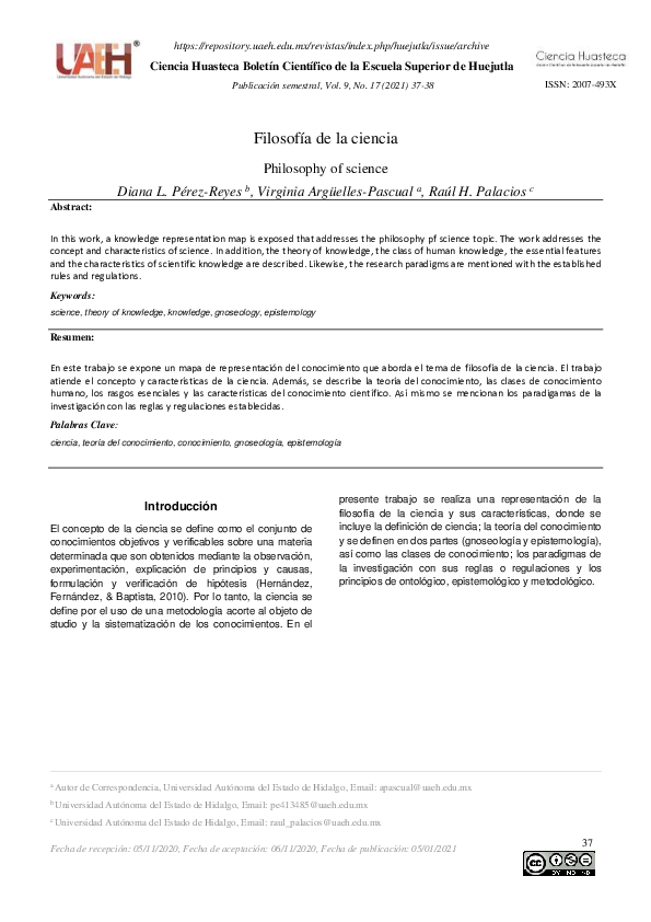 (PDF) Filosofía de la ciencia