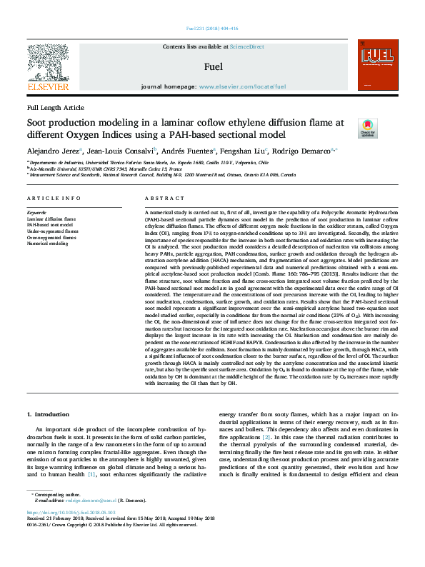 (PDF) Soot production modeling in a laminar coflow ethylene diffusion ...