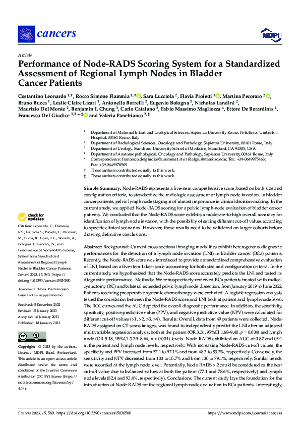 (PDF) Performance of Node-RADS Scoring System for a Standardized ...