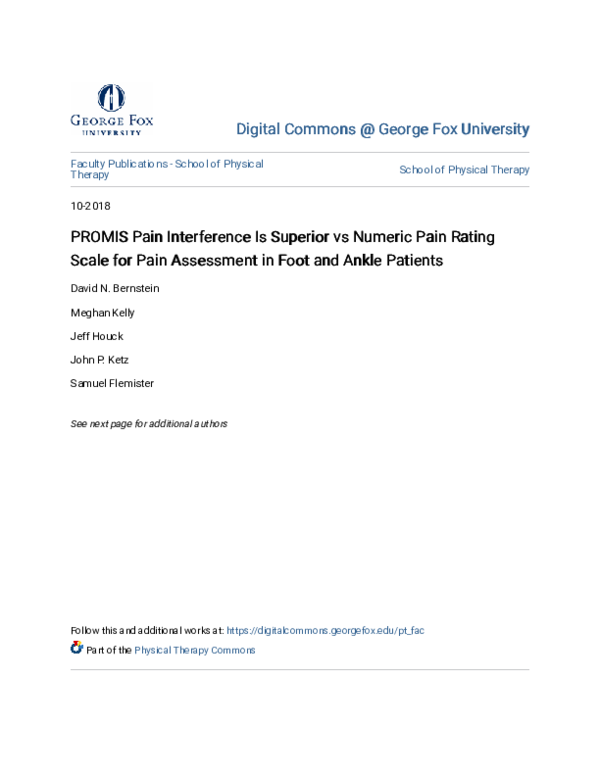 (PDF) PROMIS Pain Interference Is Superior vs Numeric Pain Rating Scale ...