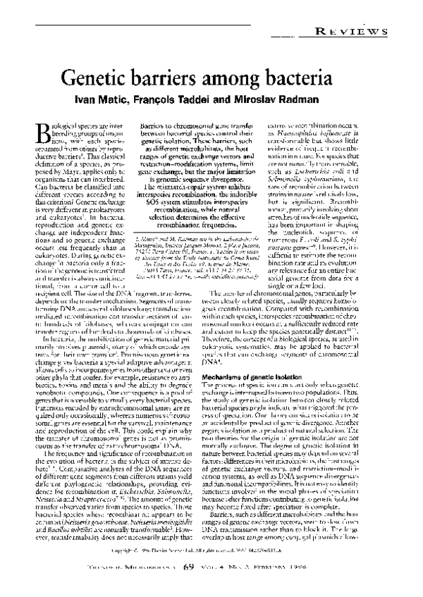 (PDF) Genetic barriers among bacteria
