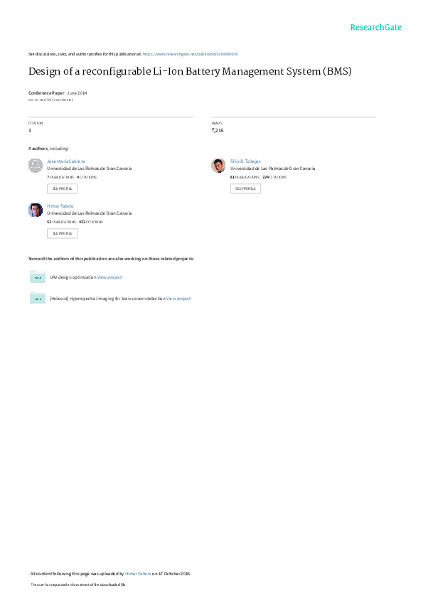 (PDF) Design of a reconfigurable Li-Ion Battery Management System (BMS ...