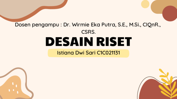 (PDF) PPT DESAIN RISET | Istiana Dwi Sari - Academia.edu
