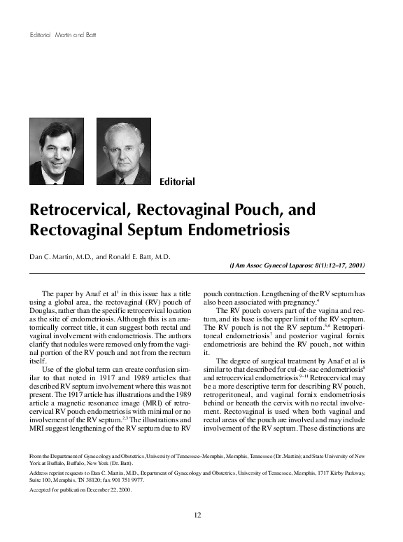 (PDF) Retrocervical, Rectovaginal Pouch, and Rectovaginal Septum ...