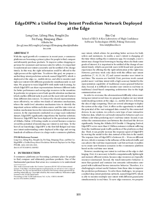 Pdf Edgedipn A Unified Deep Intent Prediction Network Deployed At The Edge Binqiang Zhao