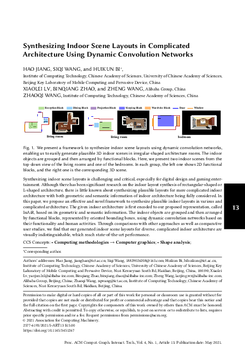 (PDF) Synthesizing Indoor Scene Layouts in Complicated Architecture Using Dynamic Convolution ...