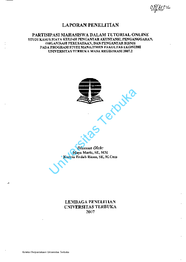 (PDF) Partisipasi Mahasiswa dalam Tutorial Online