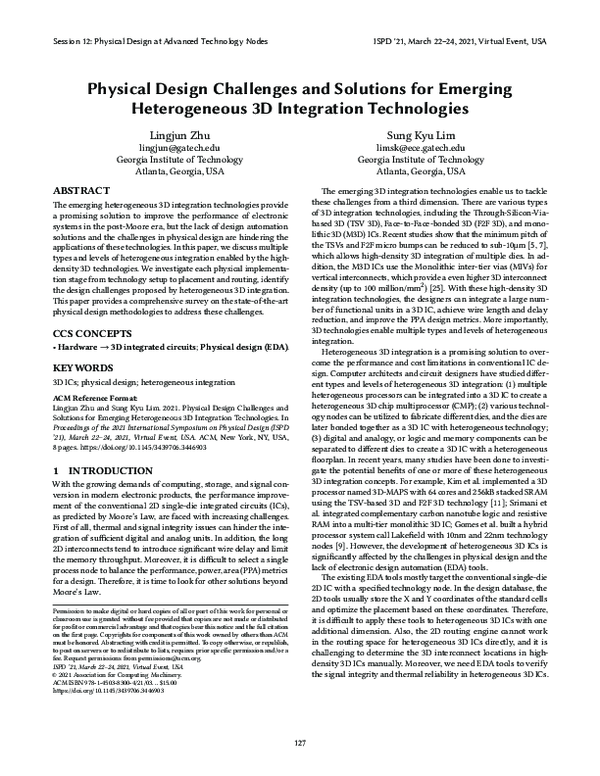 (PDF) Physical Design Challenges and Solutions for Emerging ...