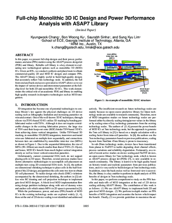 (PDF) Full-chip monolithic 3D IC design and power performance analysis ...